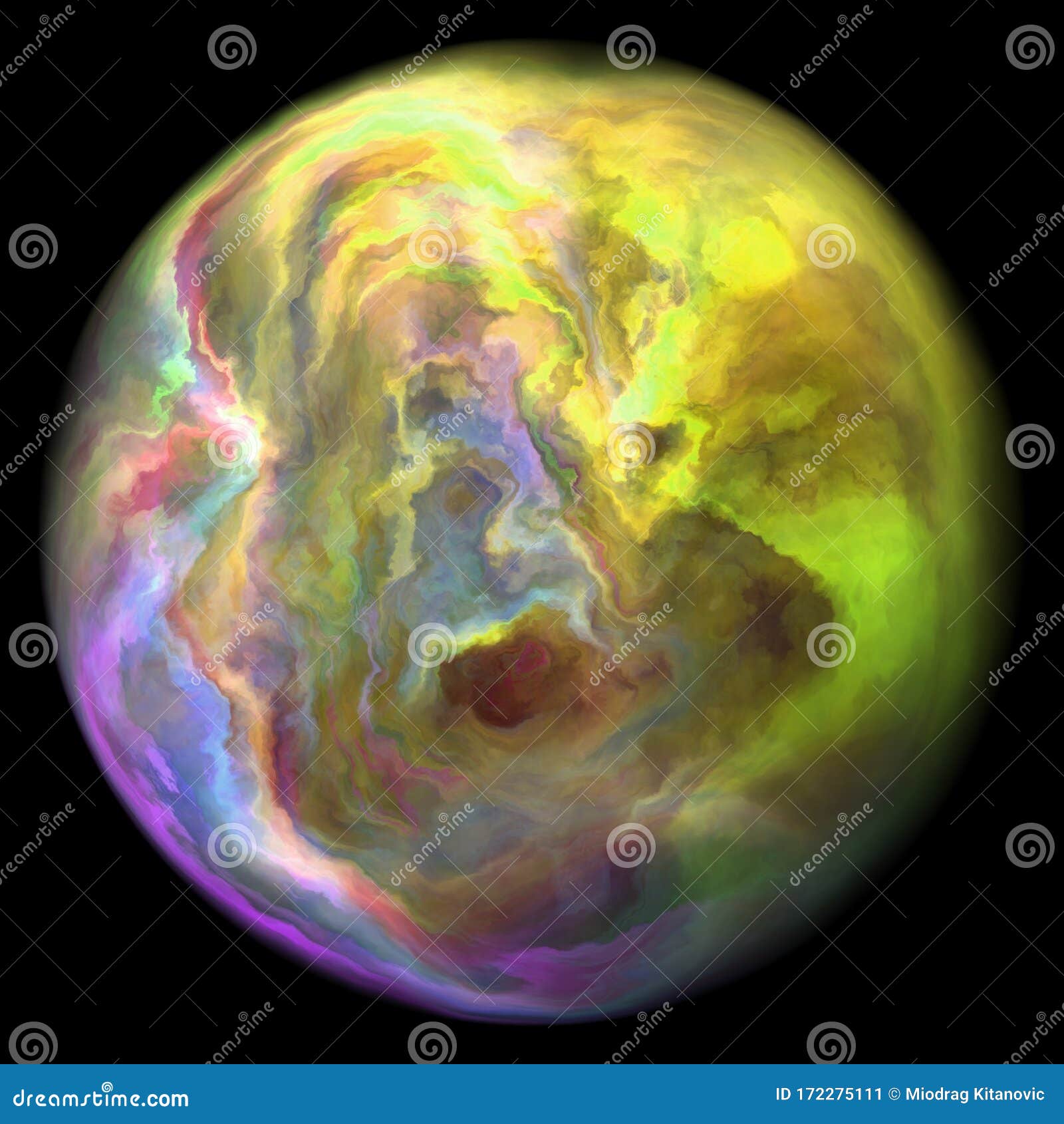 Magical Planet Ball with Distorted Stock Illustration - Illustration of ...