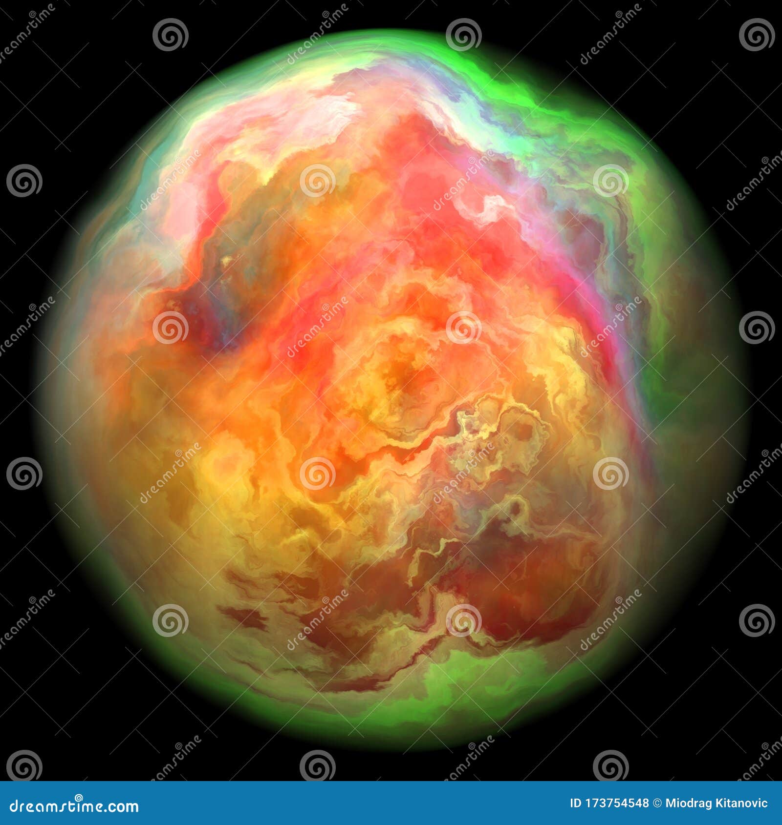 Magical Planet Ball with Distorted Stock Illustration - Illustration of ...