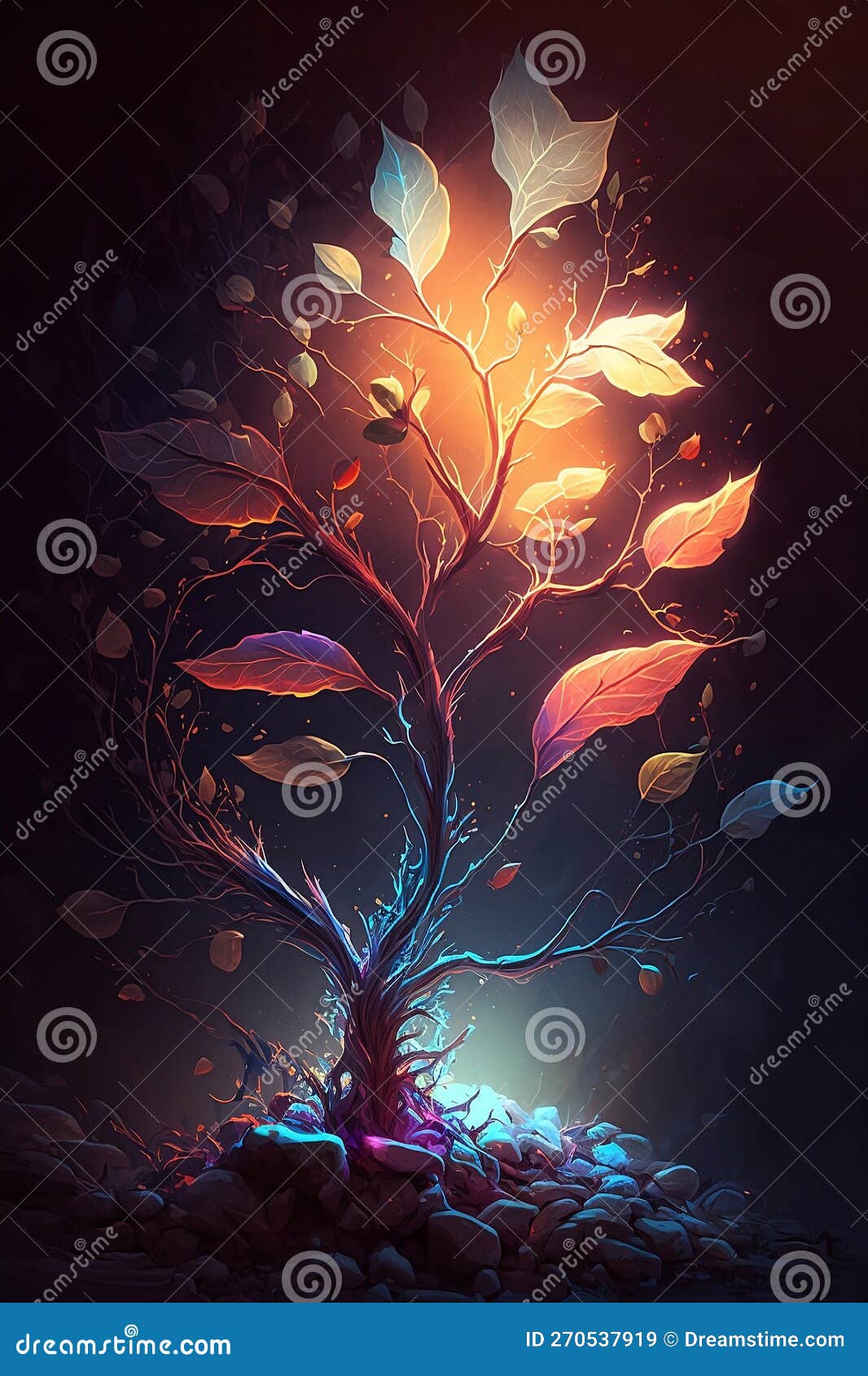 Magical Plant in Fantasy World Stock Illustration - Illustration of ...