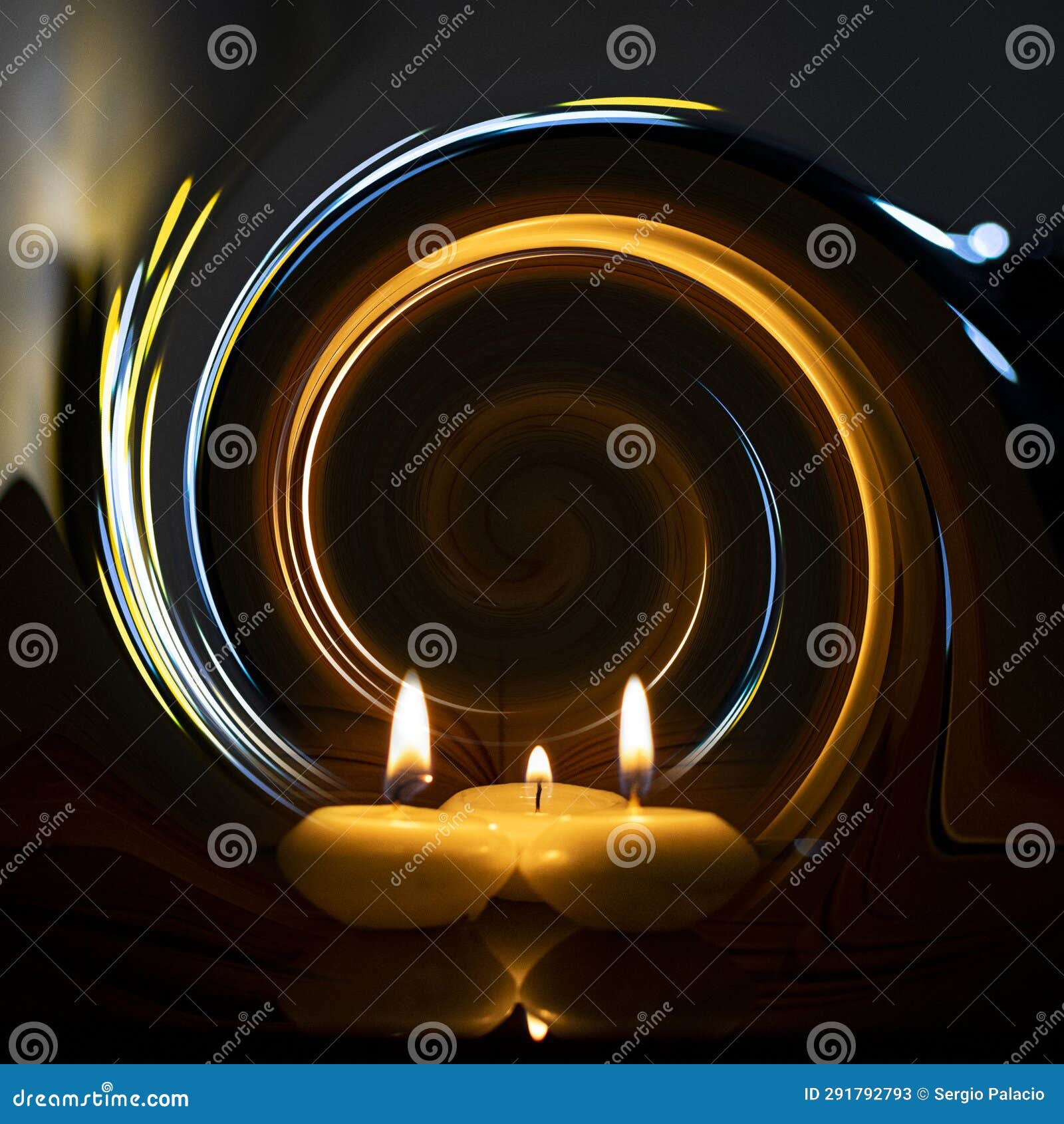 Magical Portal Created by Candles. Stock Image - Image of candles, open ...