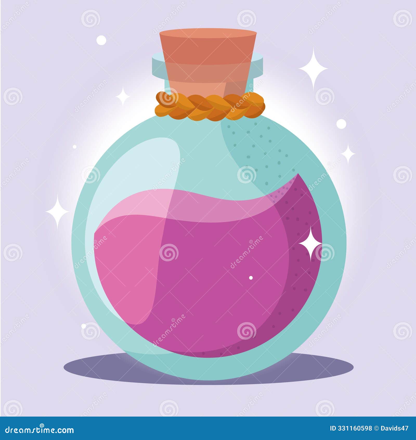 Magical Potion Bottle with Liquid, Vector Stock Illustration ...