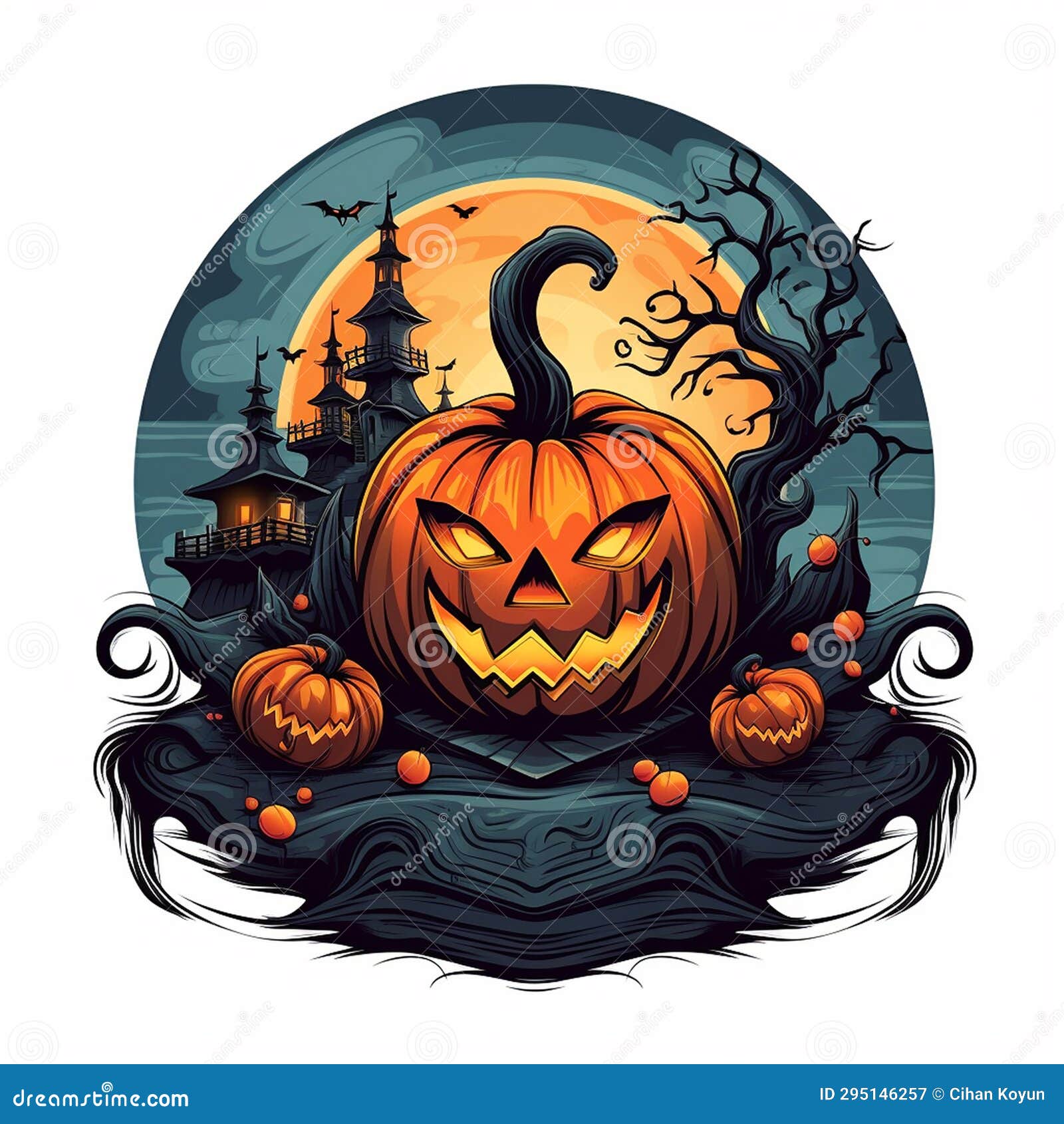 Magical Pumpkin Background Illustration Stock Illustration ...