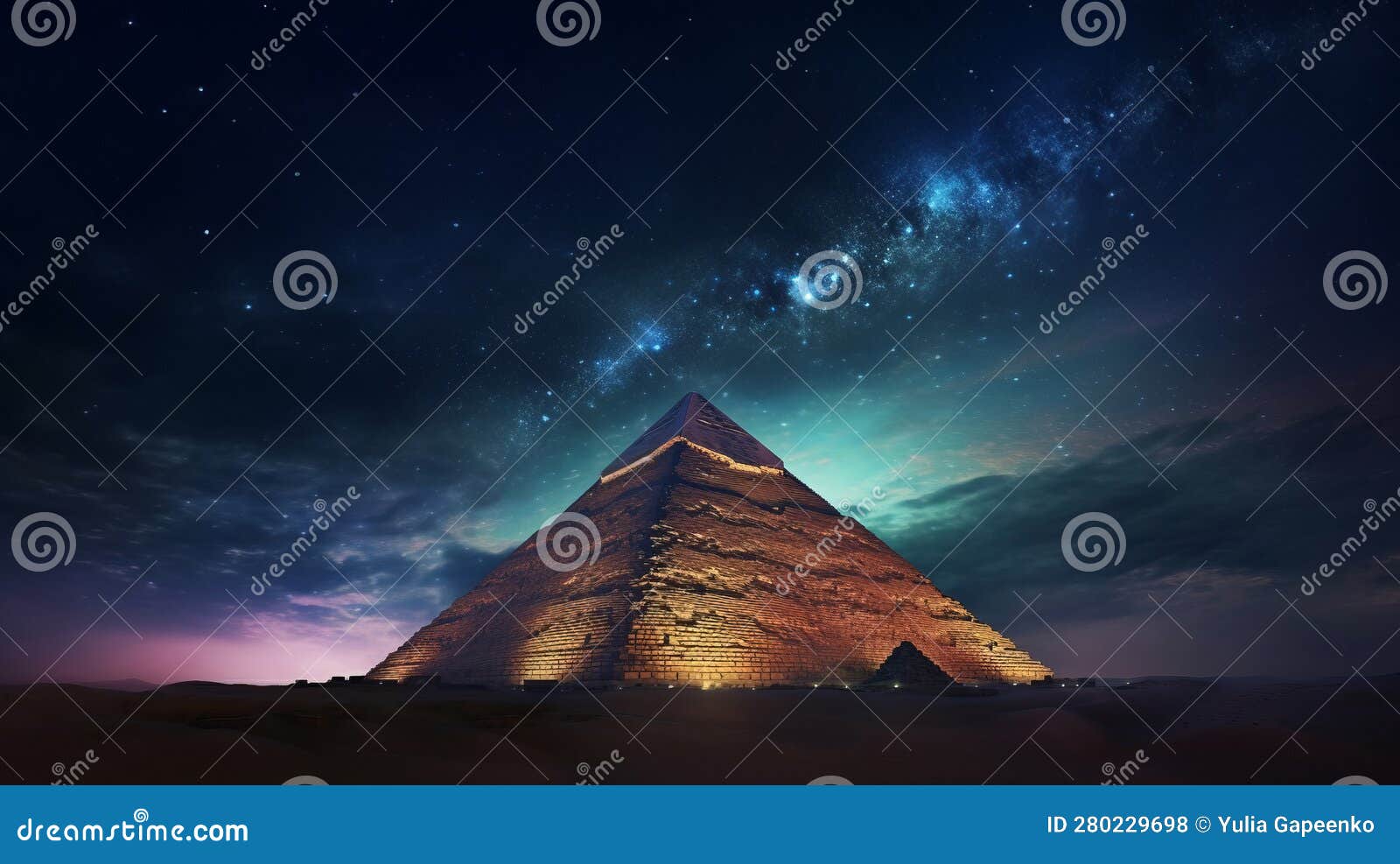 Magical Pyramid. Illustration AI Generative Stock Illustration ...
