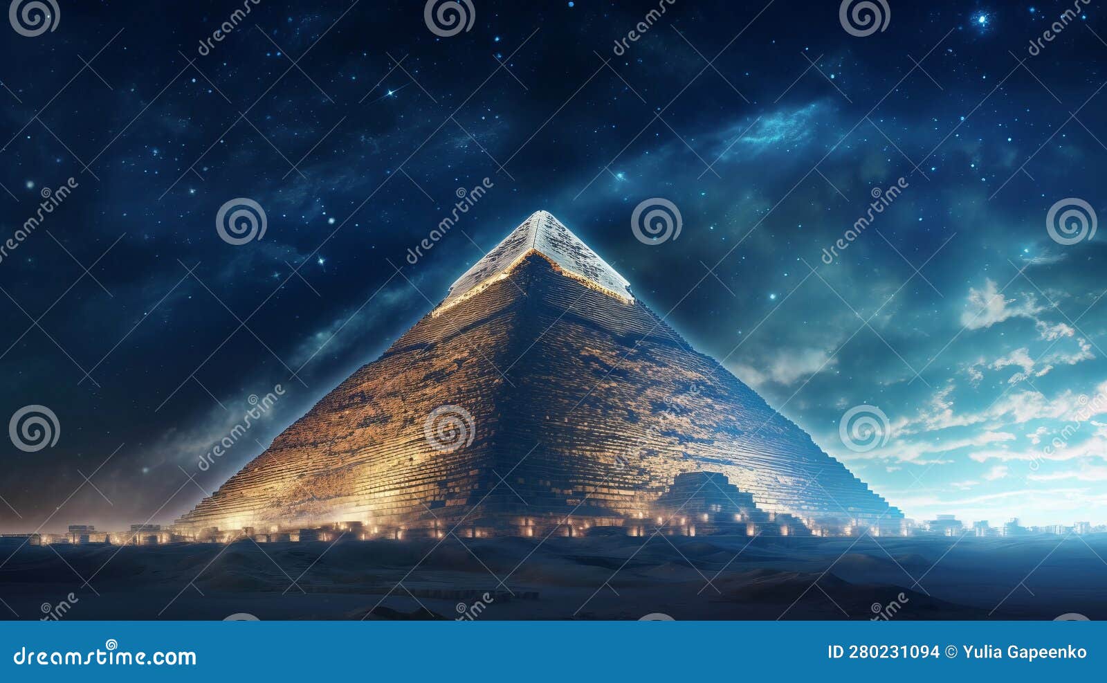 Magical Pyramid. Illustration AI Generative Stock Illustration ...