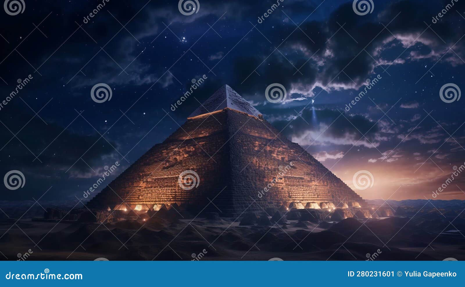 Magical Pyramid. Illustration AI Generative Stock Illustration ...