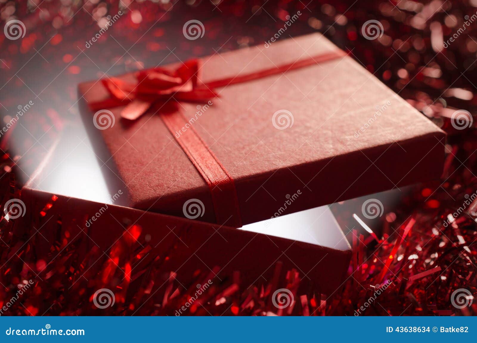 Magical Red Christmas Gift Box Stock Photo - Image of concept ...