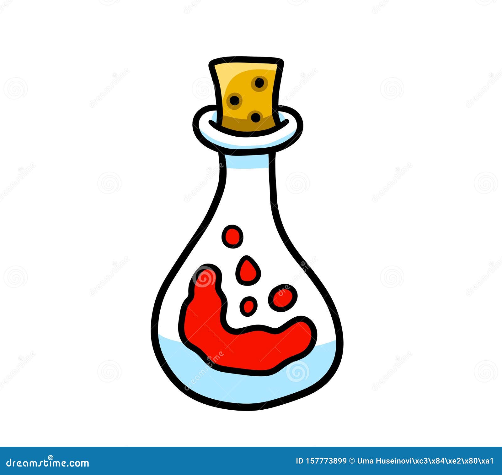 Magical Red Potion stock illustration. Illustration of bottle - 157773899