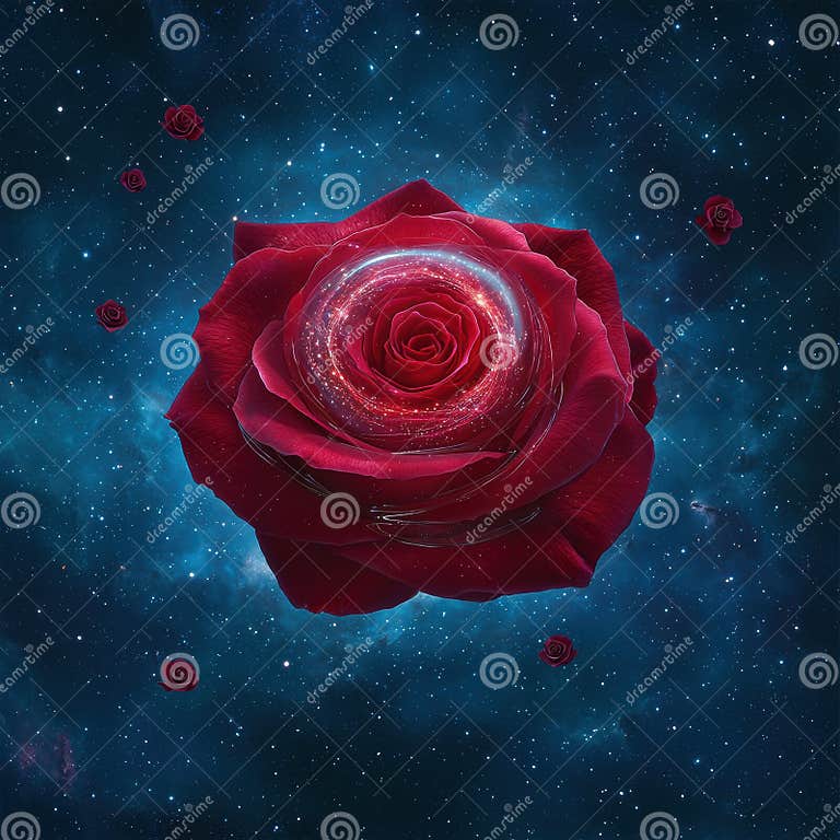 Magical rose in space stock illustration. Illustration of celestial ...
