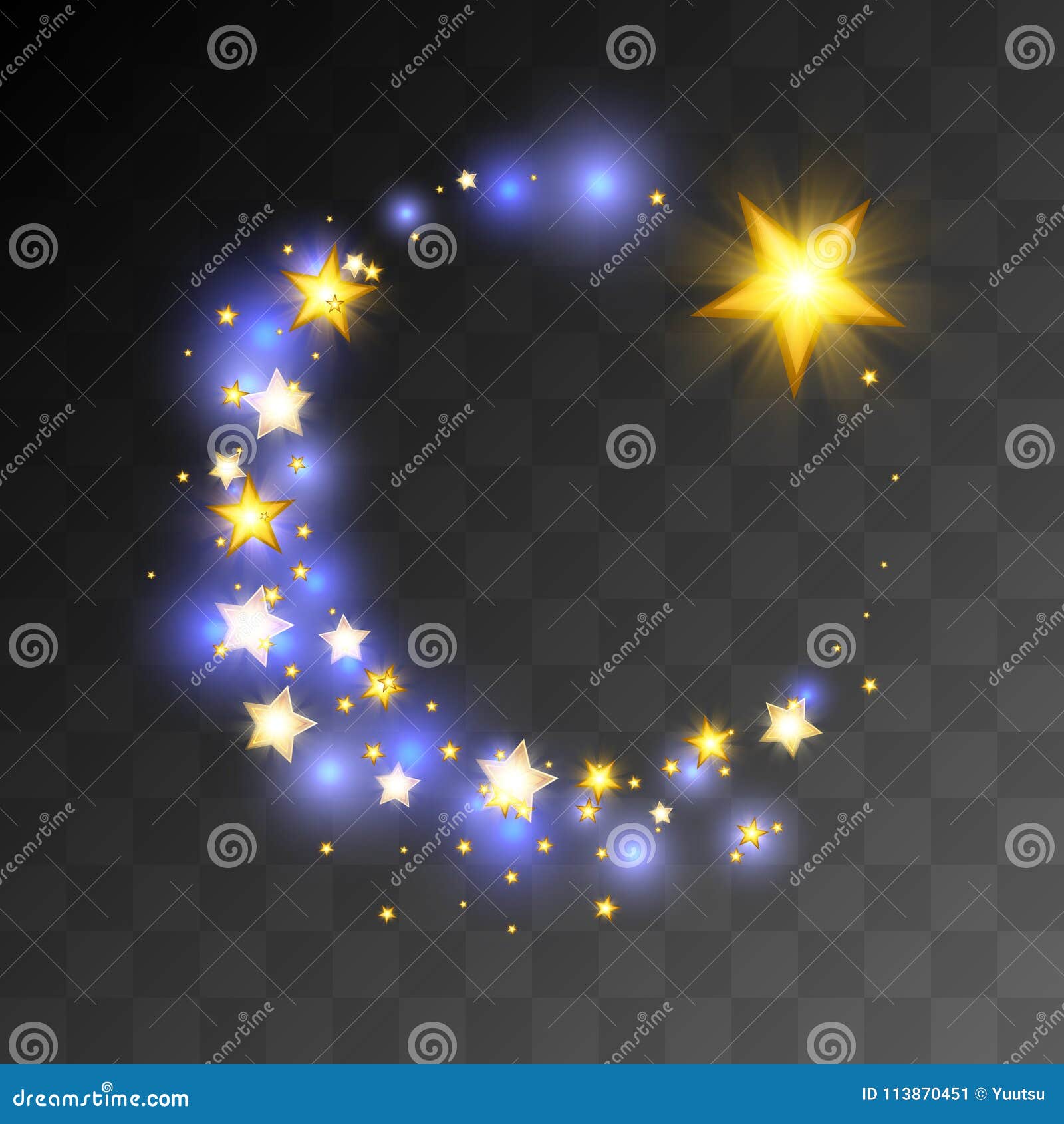 Magical Round Frame Design with Stars Stock Vector - Illustration of ...