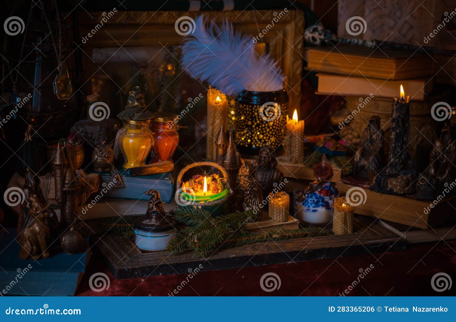 Magical Altar, Old Magic Concept, Spells and Prediction Concept Stock ...