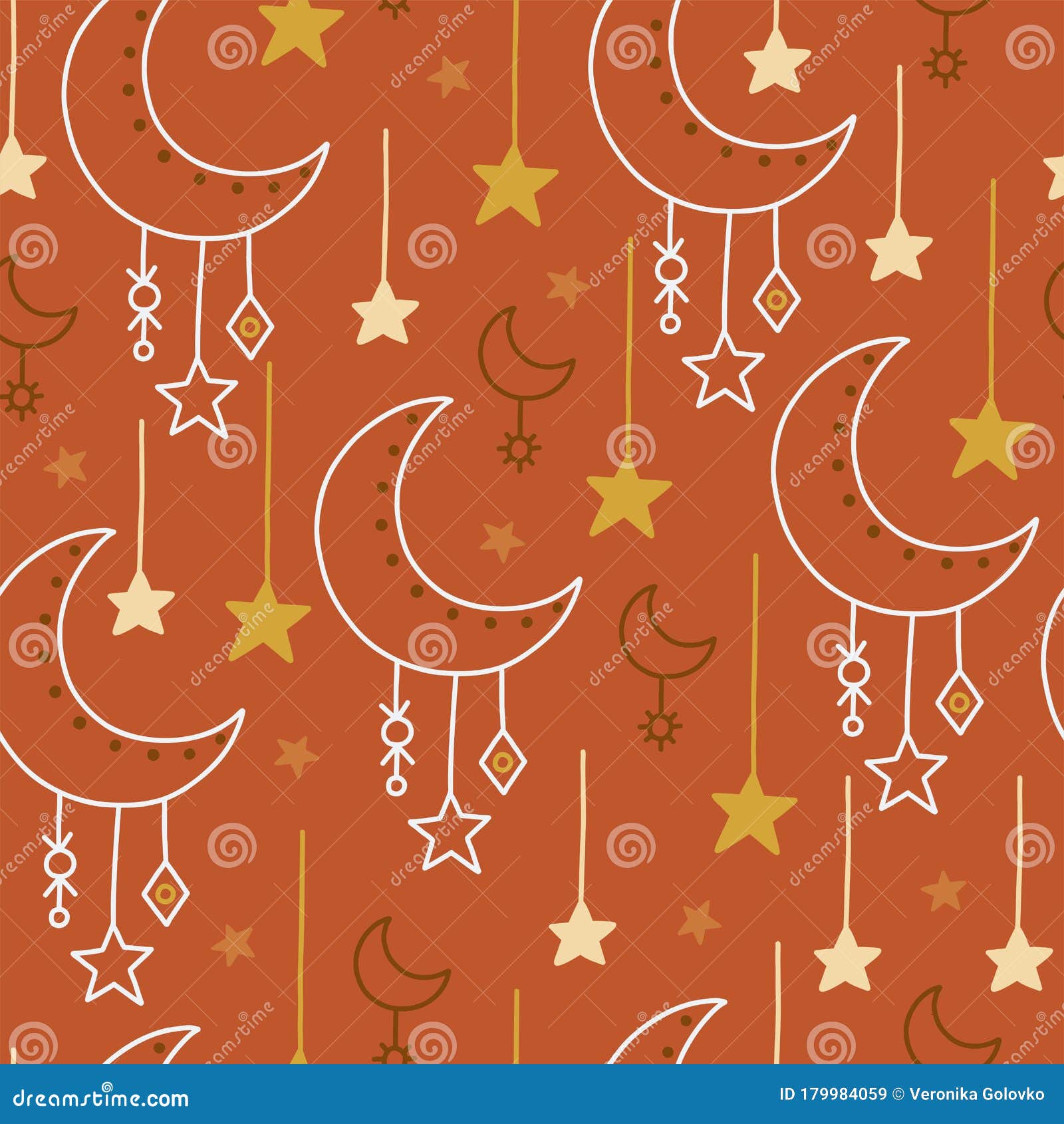 Magical seamless pattern stock vector. Illustration of mystical - 179984059