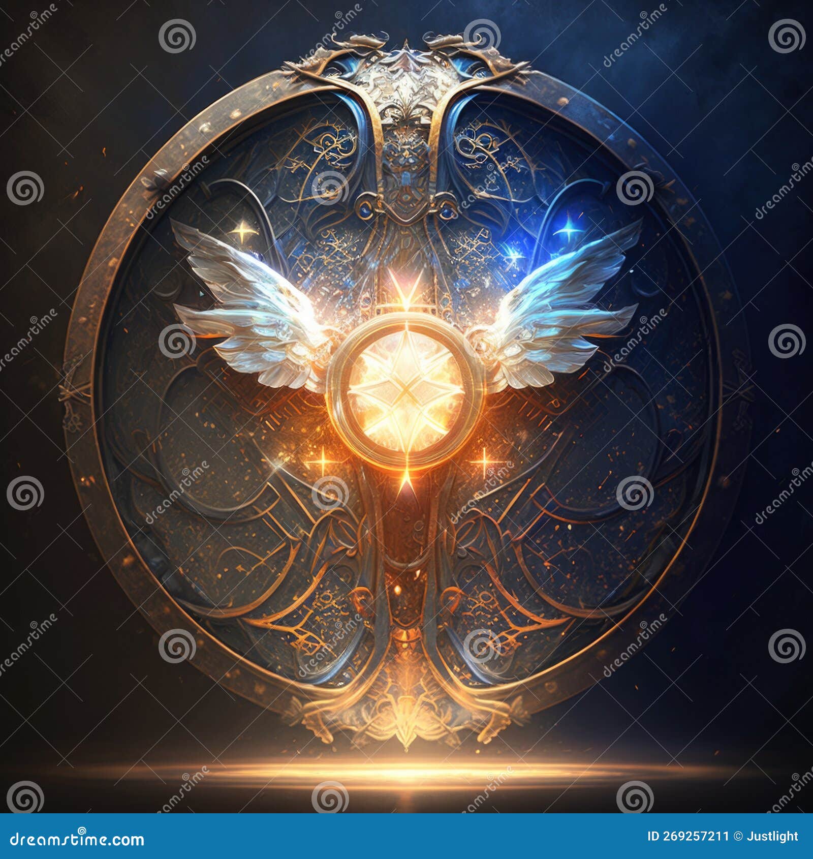 Magical Shield of Blinding Light, Fantasy Art, AI Generation Stock ...