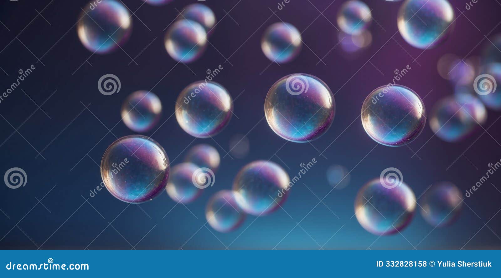 Magical Shimmering Soap Bubbles on a Dreamy Blue and Purple Background ...