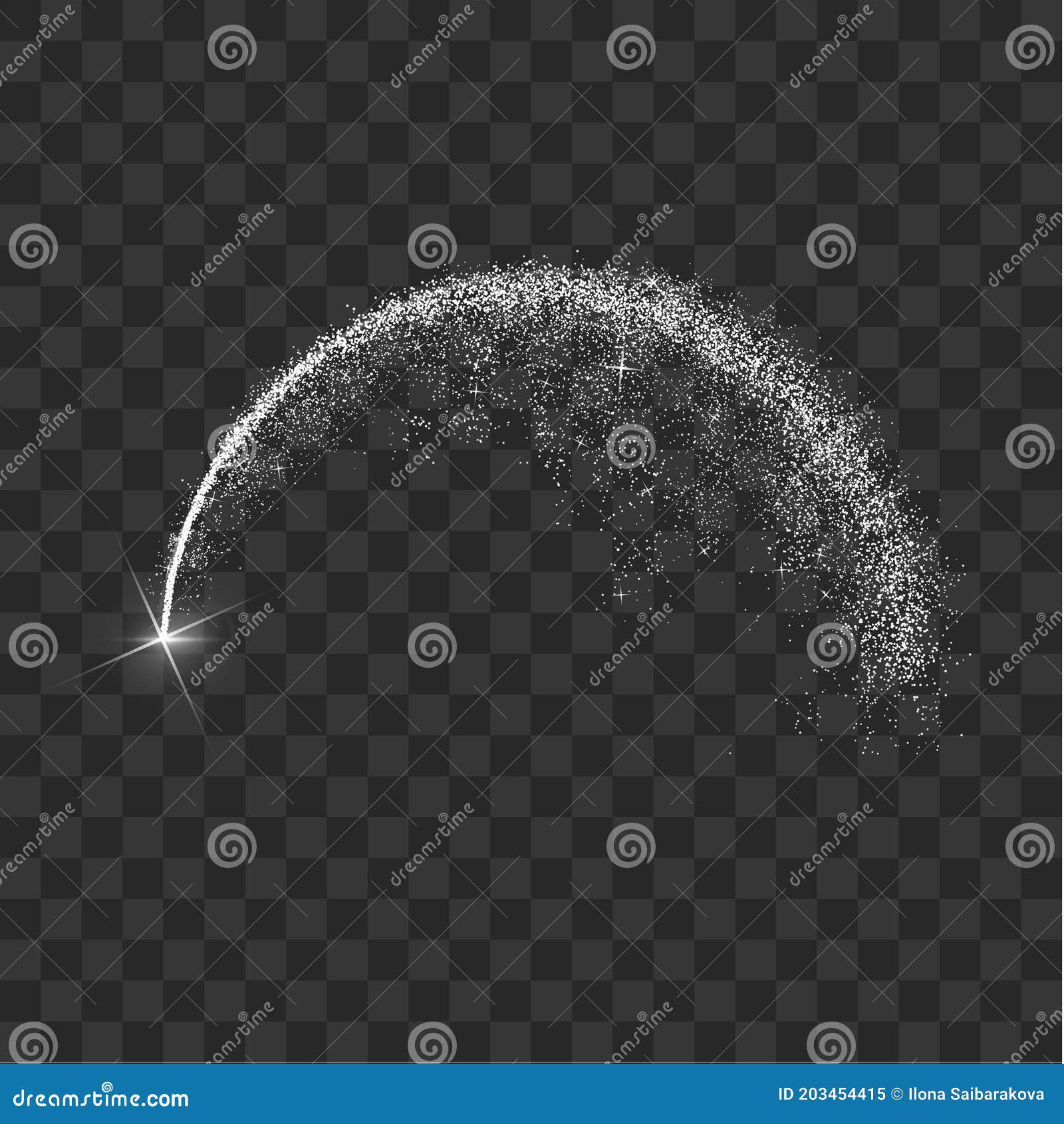 Magical Shooting Star Arc Effect with Glittering Magic Dust Particles ...