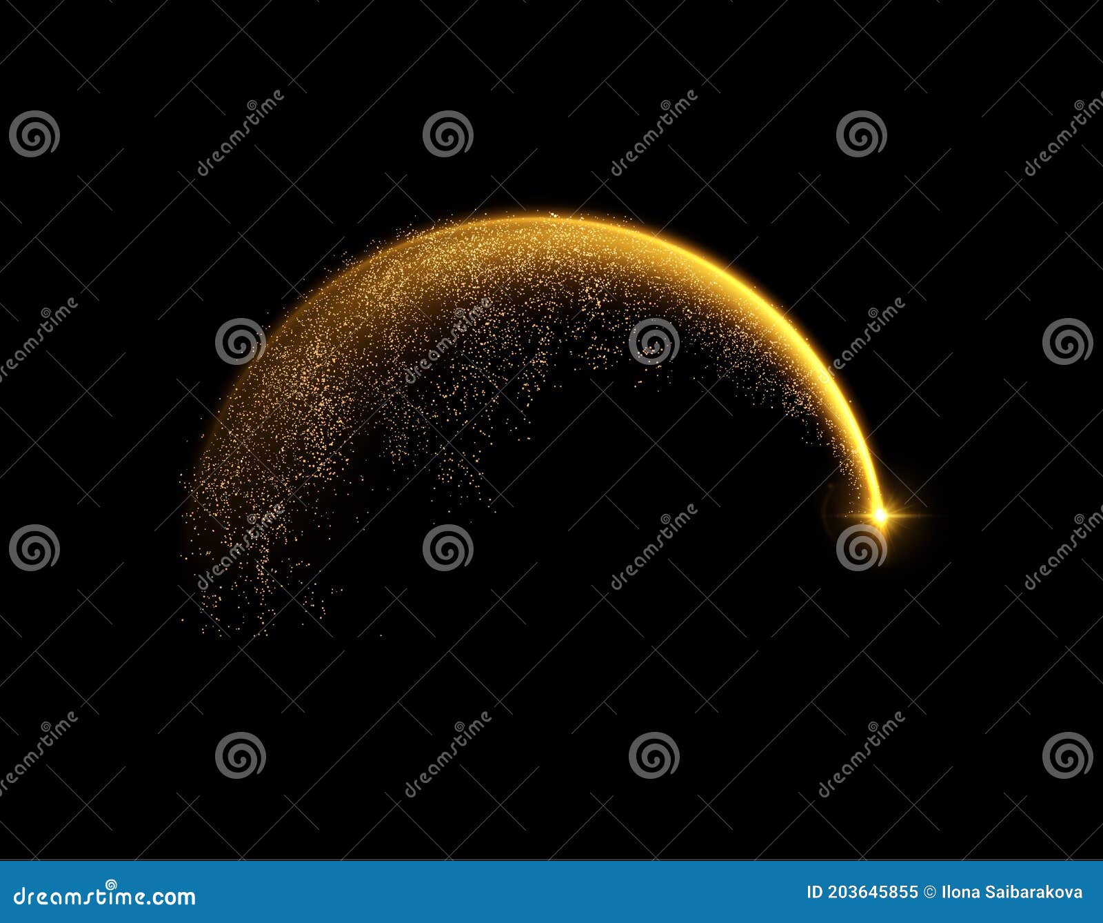 Magical Shooting Star Arc Effect With Glittering Magic Dust Particles ...