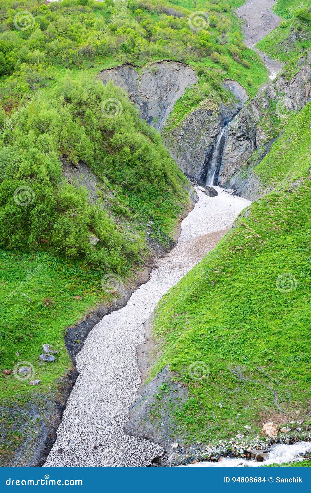 Magical Small Waterfall in a Mountain Gorge Stock Photo - Image of ...
