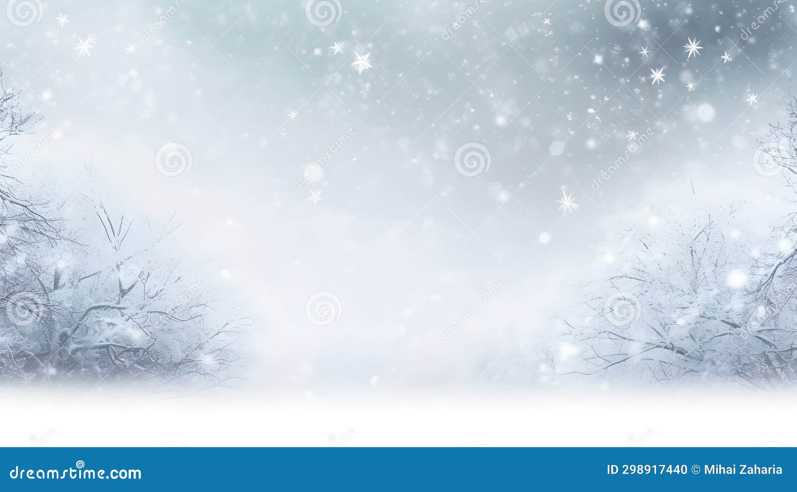 Magical Snowflake Bokeh Background. Created with Generative AI Stock ...