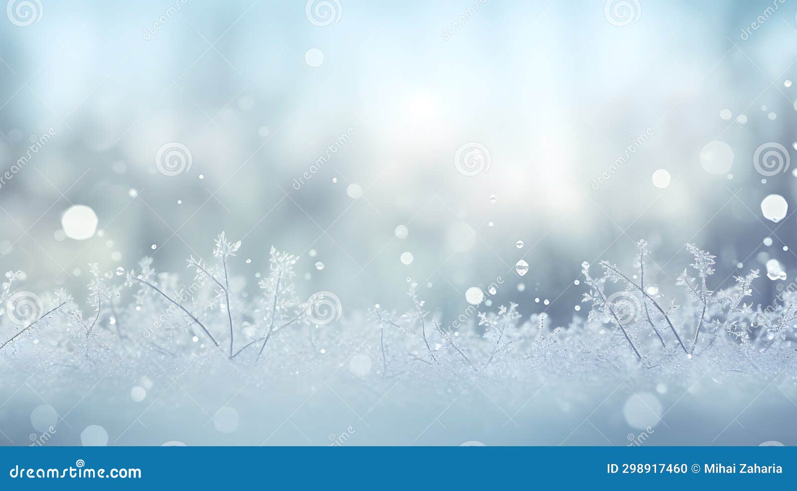 Magical Snowflake Bokeh Background. Created with Generative AI Stock ...