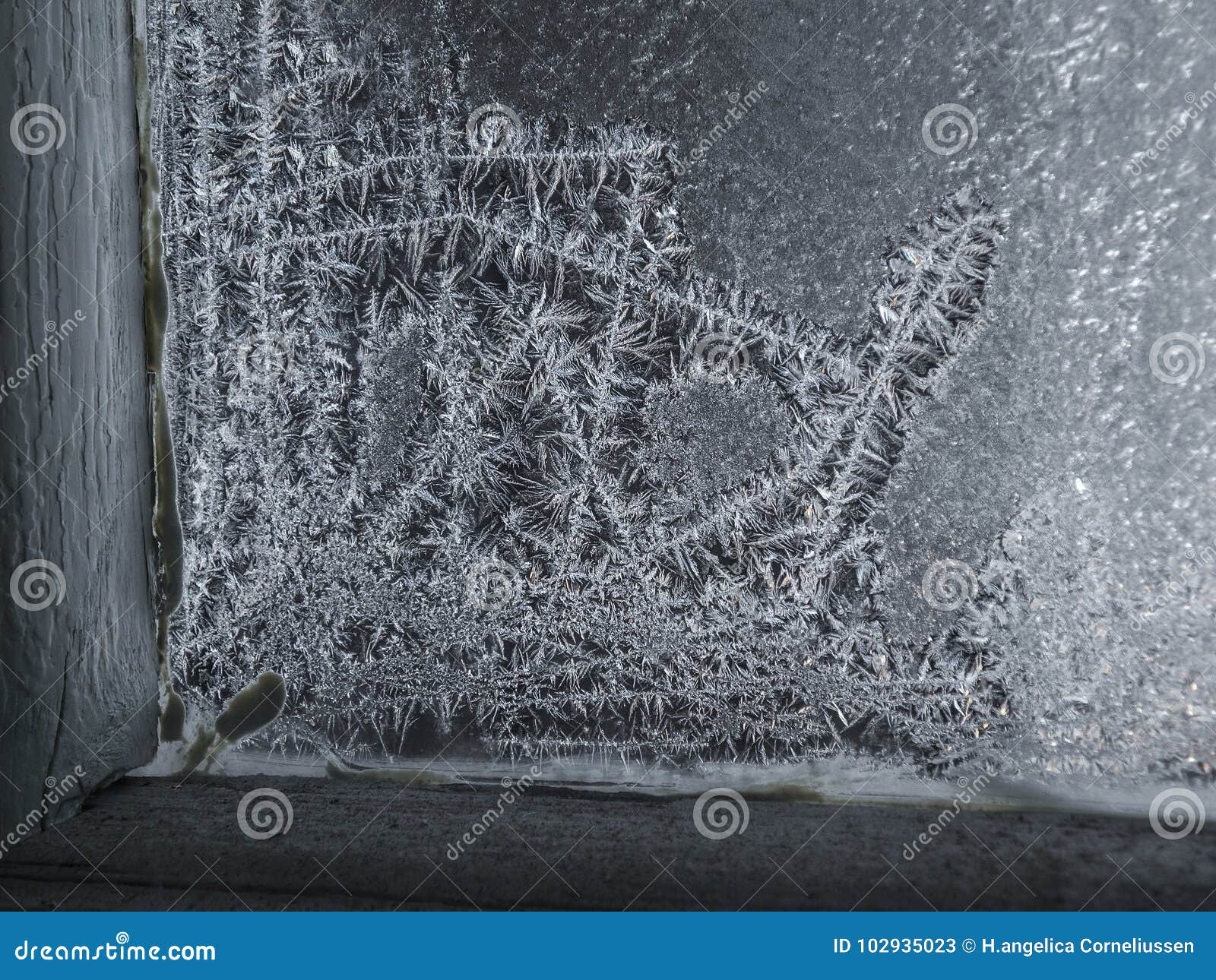 Magical Snowflakes on a Window Stock Image - Image of bright, frost ...