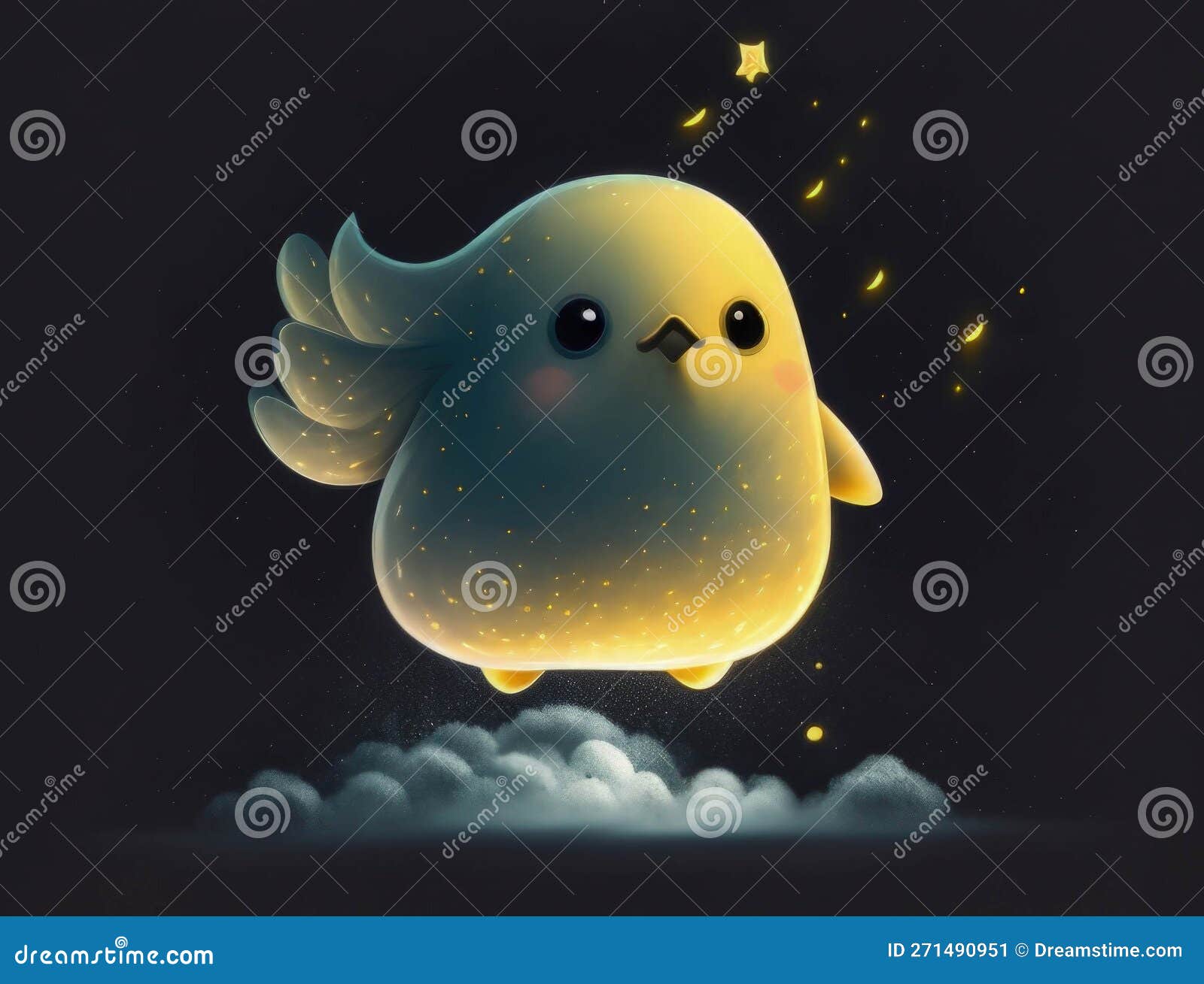 A Magical Specter Soaring through the Night Sky Cute Creature. AI ...