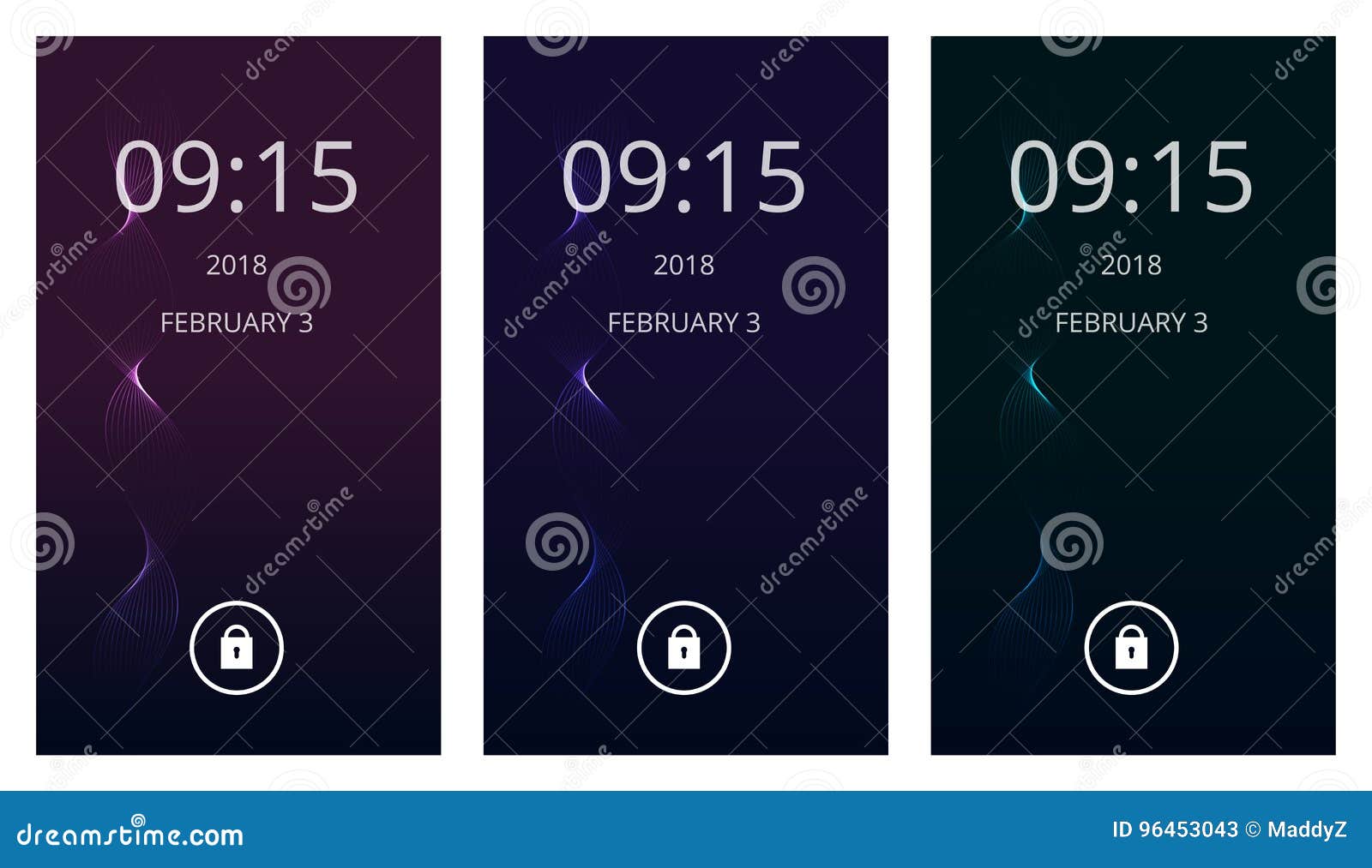 Magical Spiral on Dark Gradient. Set of Modern User Interface, Ux, Ui ...