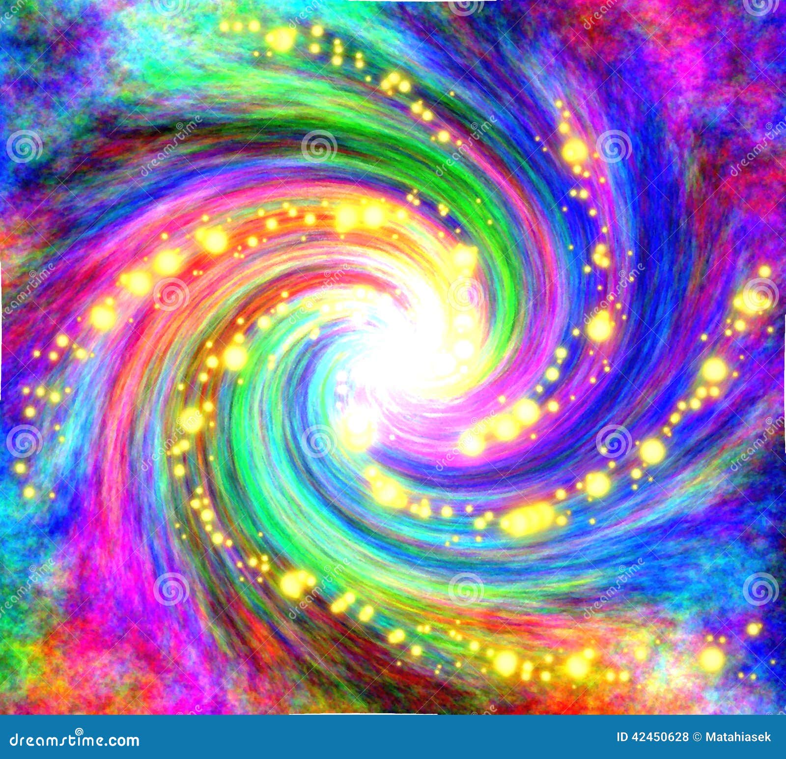 Magical Spiral Wallpaper In Motley Colours Stock Illustration - Image ...