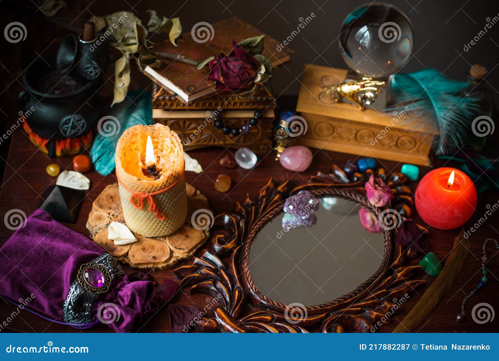 Magical Stuff on a Table, Esoteric Concept Stock Image - Image of ...