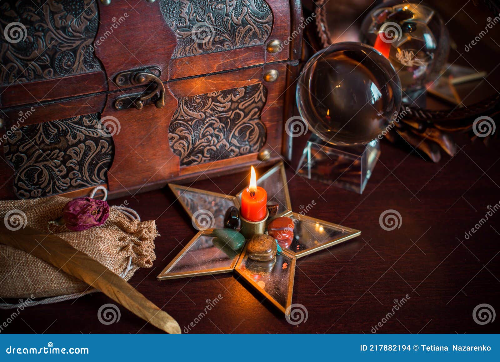 Magical Stuff on a Table, Esoteric Concept Stock Photo - Image of ...