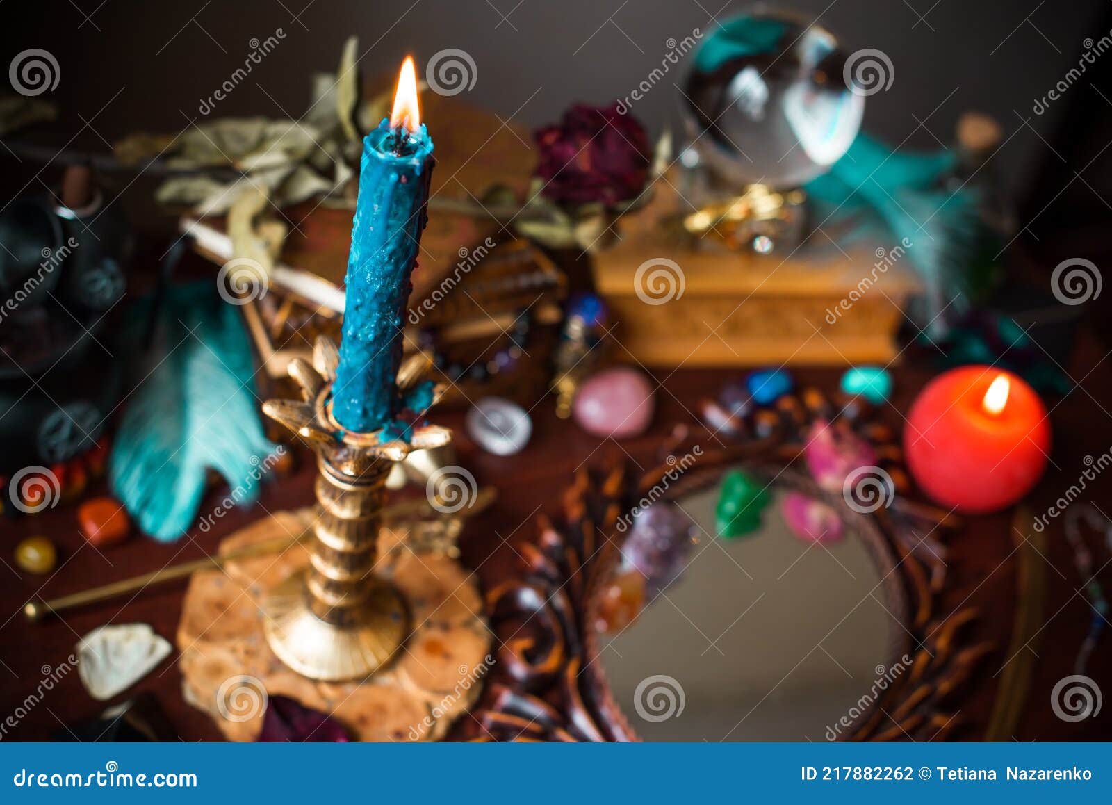 Magical Stuff on a Table, Esoteric Concept Stock Photo - Image of ...