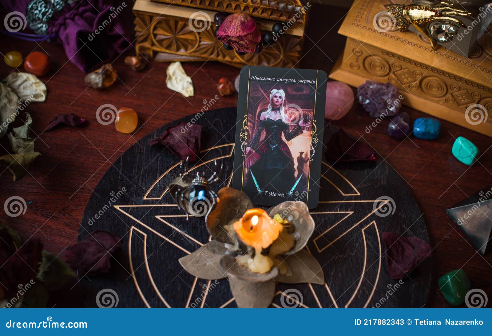 Magical Stuff on a Table, Esoteric Concept Stock Image - Image of card ...