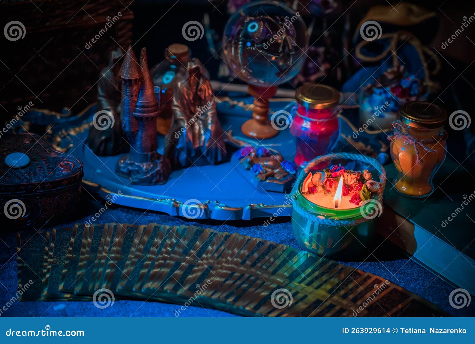 Magical Stuff on a Table. Esoteric Concept Stock Photo - Image of ...