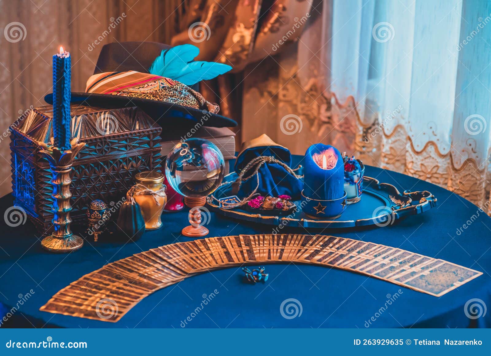 Magical Stuff on a Table. Esoteric Concept Stock Image - Image of altar ...