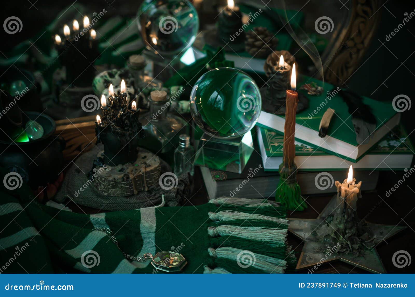 Magical Stuff on a Table, Wizard and Magic Concept Stock Image - Image ...