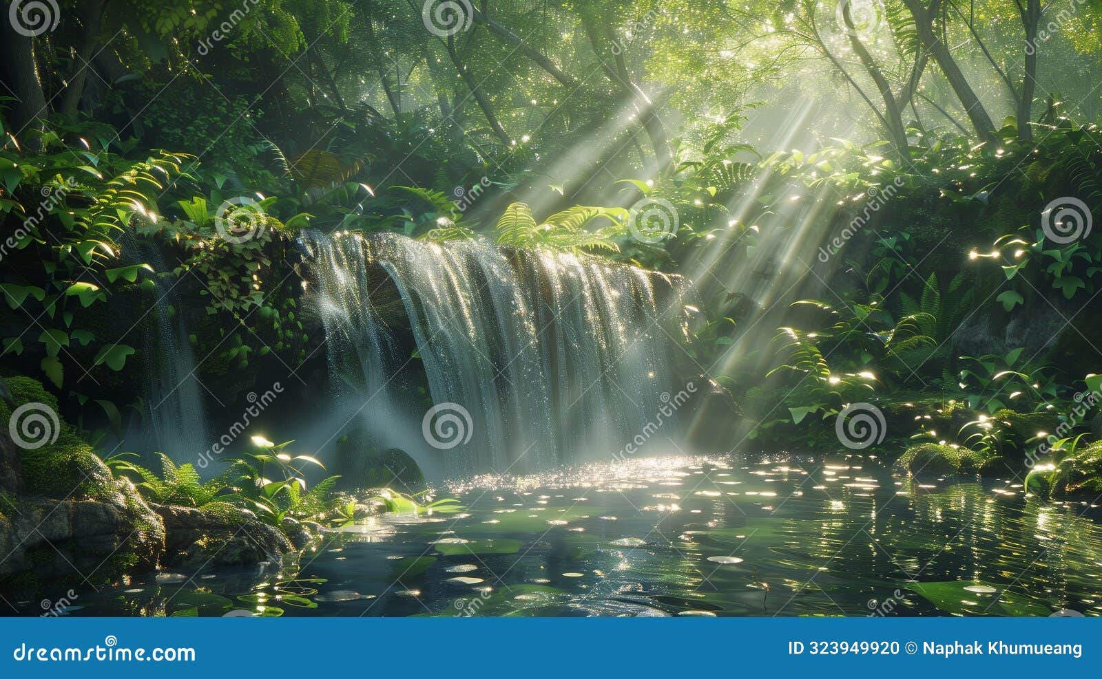Magical Sun Rays Cascade through the Canopy, Highlighting a Gentle ...