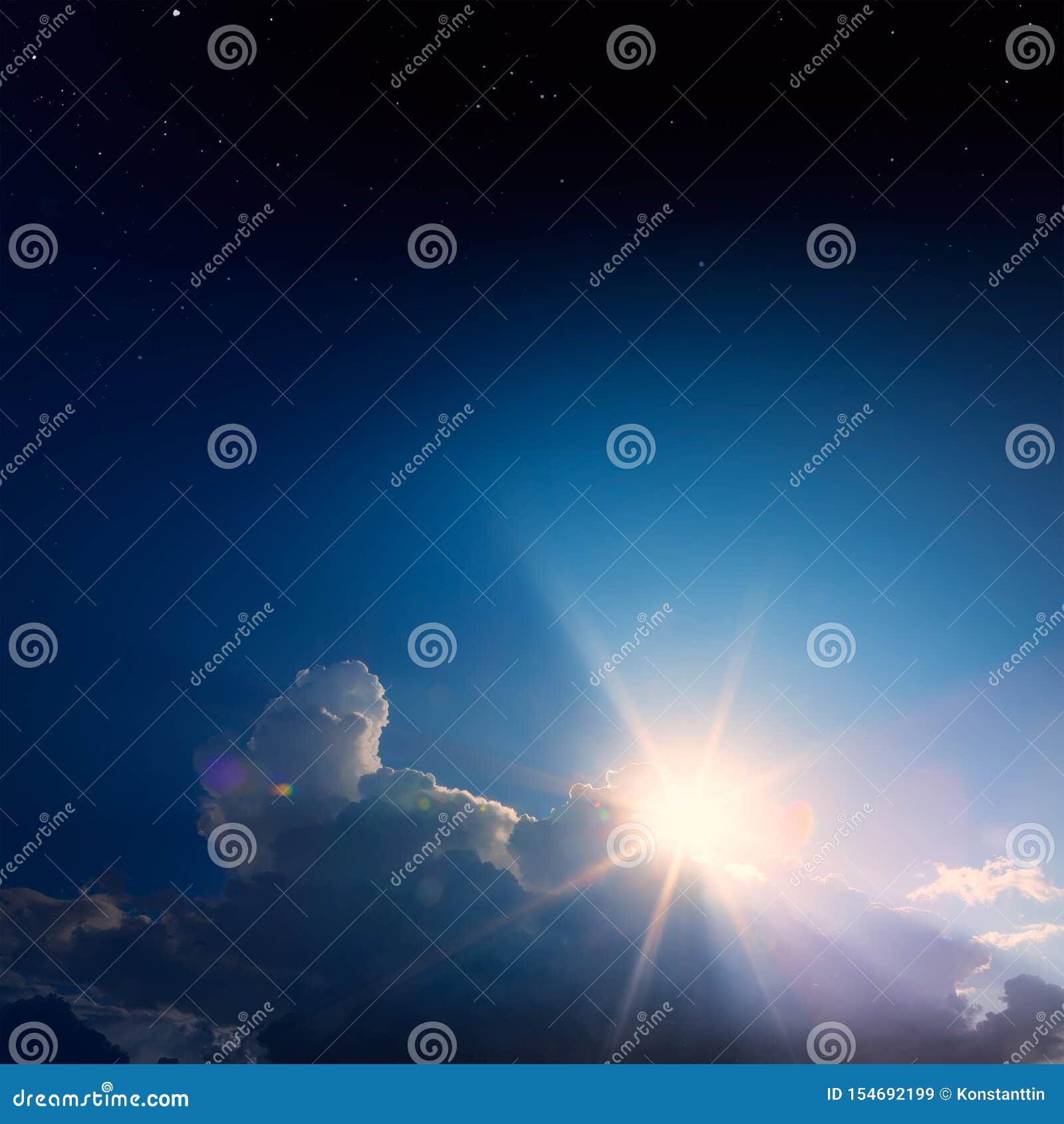 Magical Sunrise Starry Sky; Abstract Background Stock Image - Image of ...