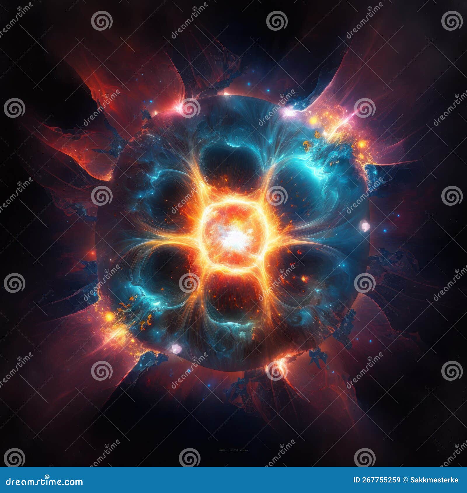 Magical Supernova Exlosion in Deep Space Stock Illustration ...