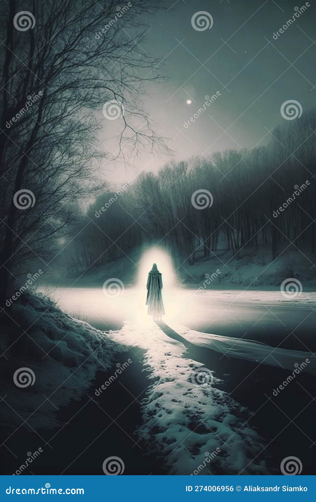 Magical Surreal Ethereal Haunted Ghostly Landscape Stock Illustration ...