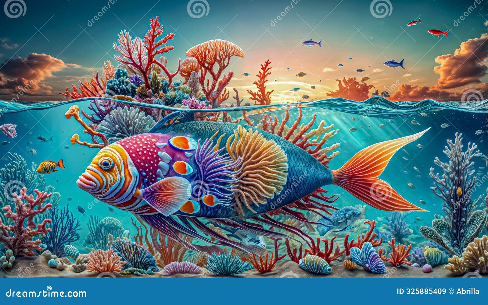 A Magical Tale of Tropical Fish Close-up Stock Image - Image of miracle ...