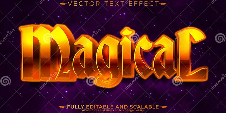Magical Text Effect, Editable Fairy Tale and Speel Text Style Stock Vector - Illustration of ...