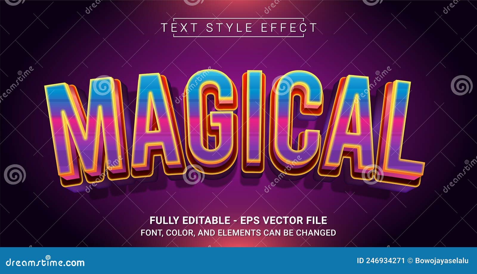 Magical Text Style Effect. Editable Graphic Text Template Stock Vector ...