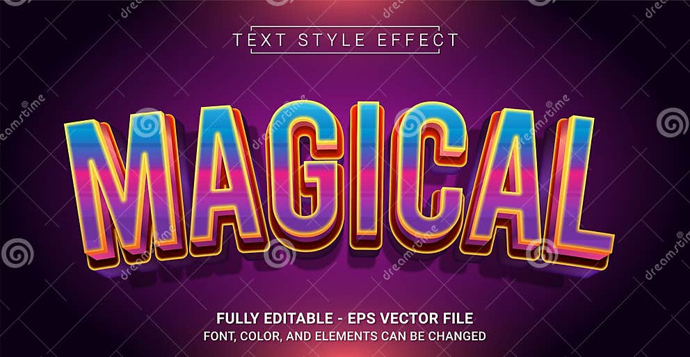 Magical Text Style Effect. Editable Graphic Text Template Stock Vector ...