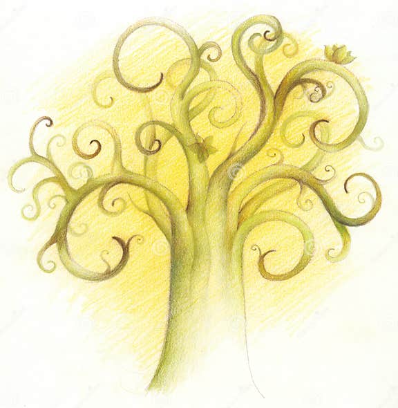 Magical tree stock illustration. Illustration of yellow - 3446740