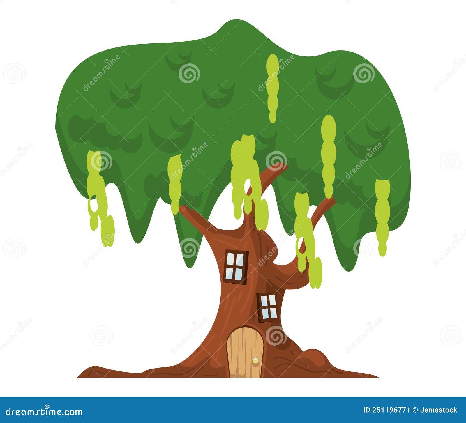 Magical tree enchanted stock vector. Illustration of mythology - 251196771