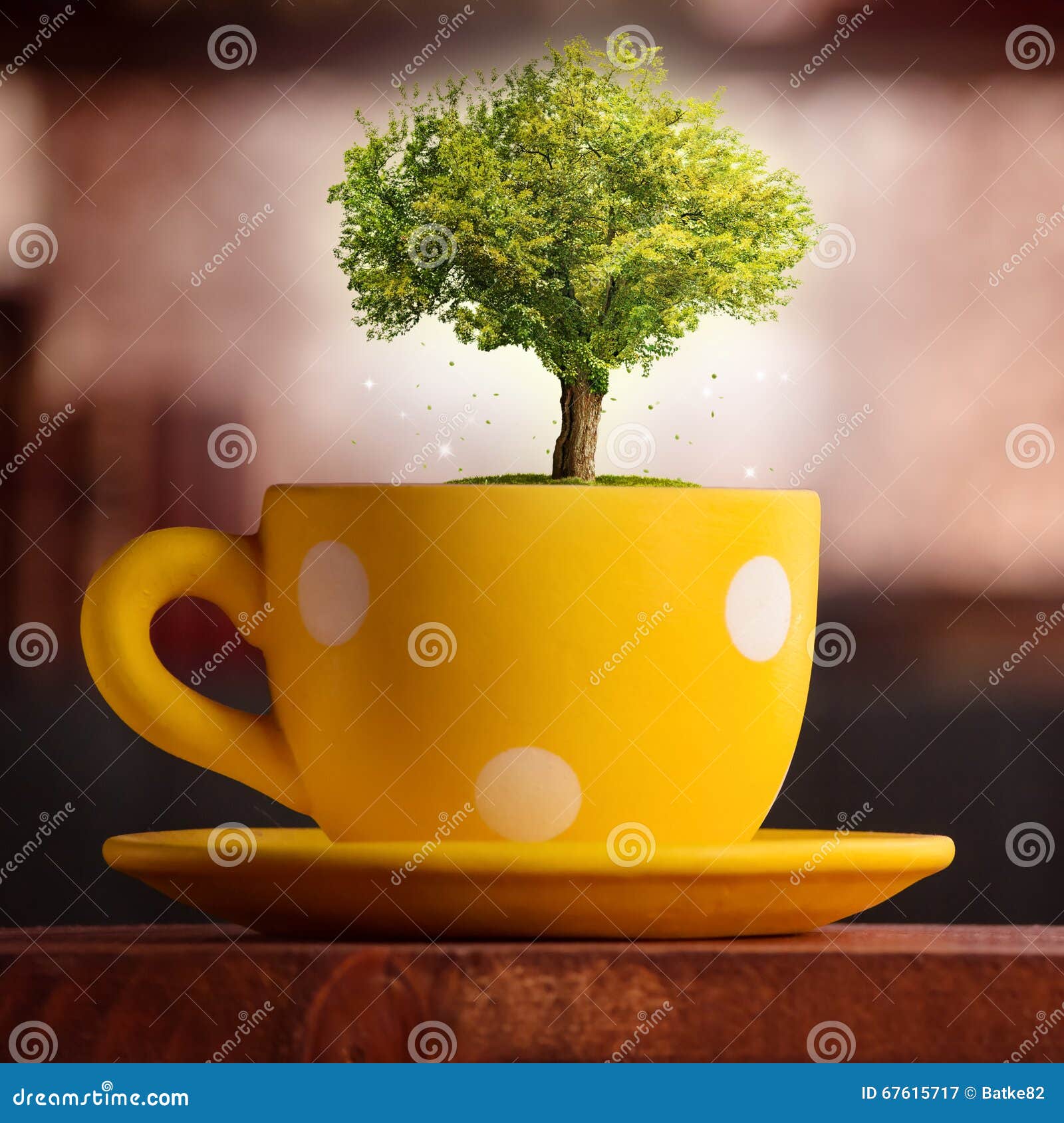 Magical Tree In Rainforest With Winding Roots. Royalty-Free Stock ...