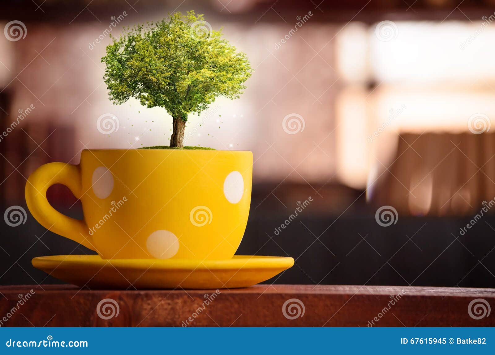 Magical Tree In Rainforest With Winding Roots. Royalty-Free Stock ...