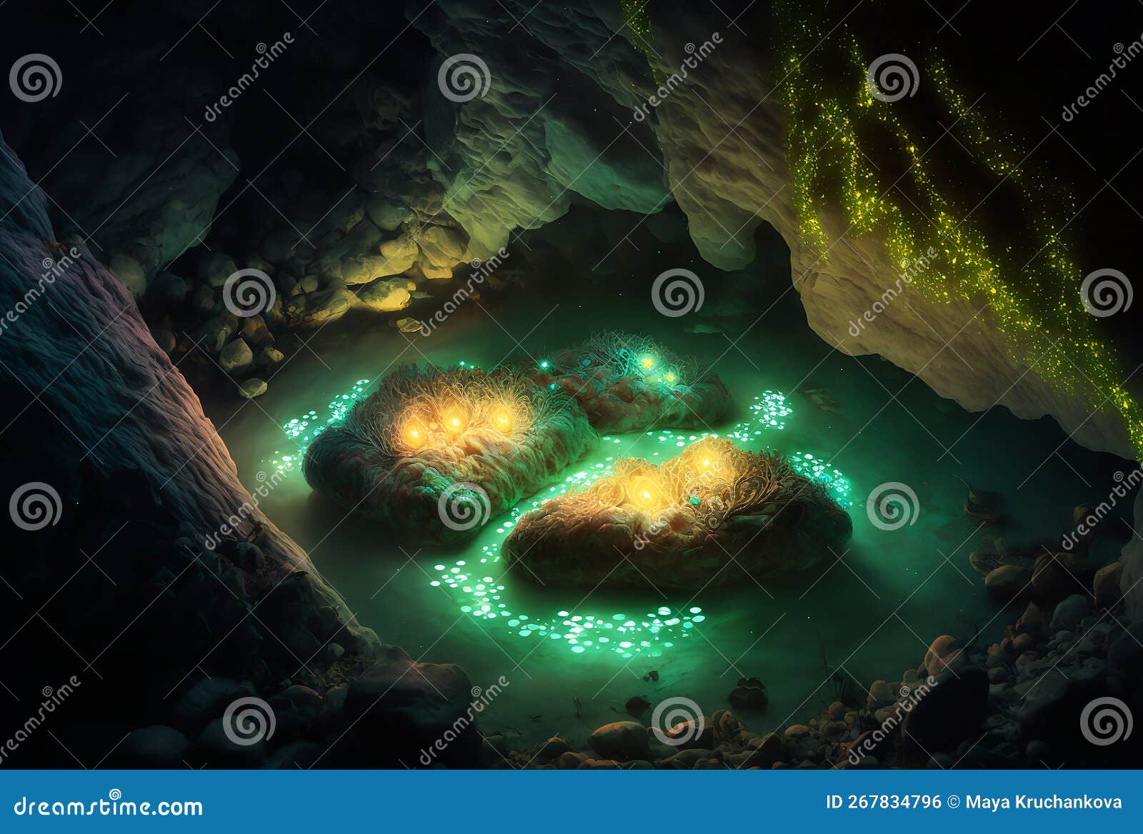 Magical Underwater World With Colorful Corals And Plants Stock