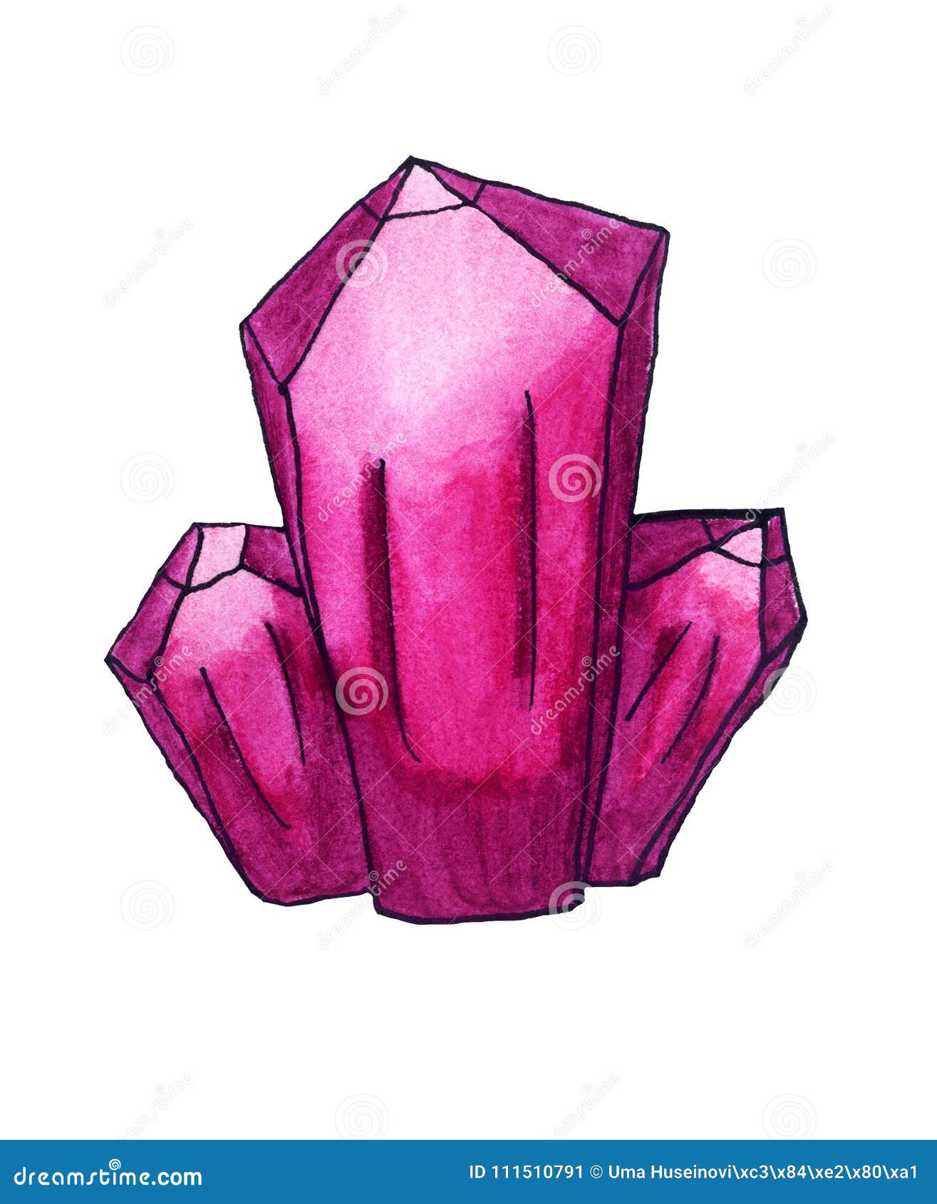 Magical Violet Crystal stock illustration. Illustration of jewel ...