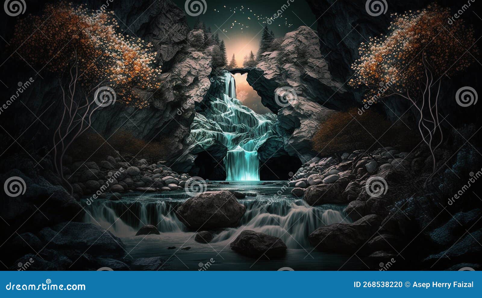 Magical Waterfall And Jungle: Dark Turquoise Uhd Wallpaper With Maranao ...