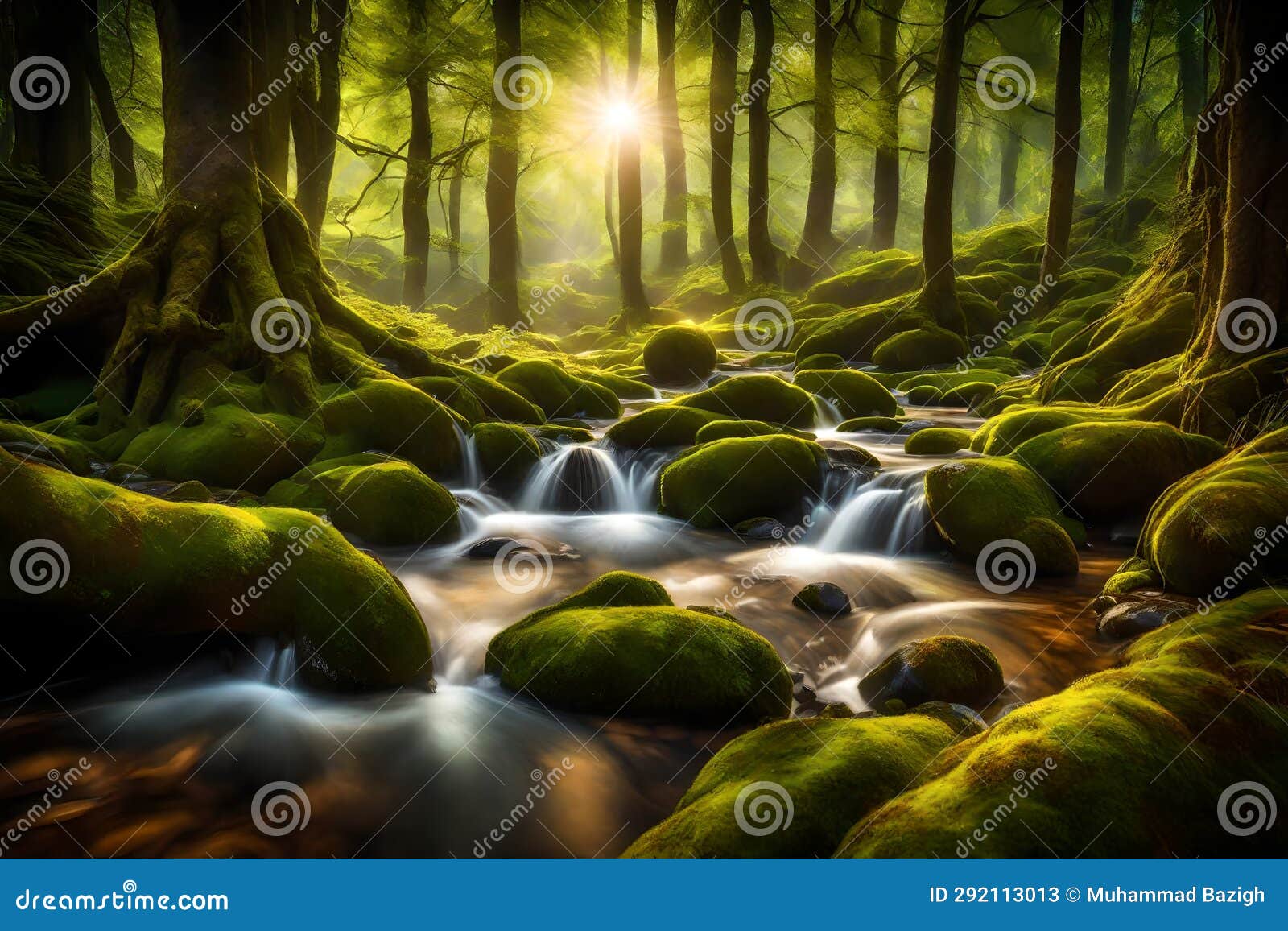 A Magical Waterfall Hidden Deep in the Enchanted Forest Stock Image ...