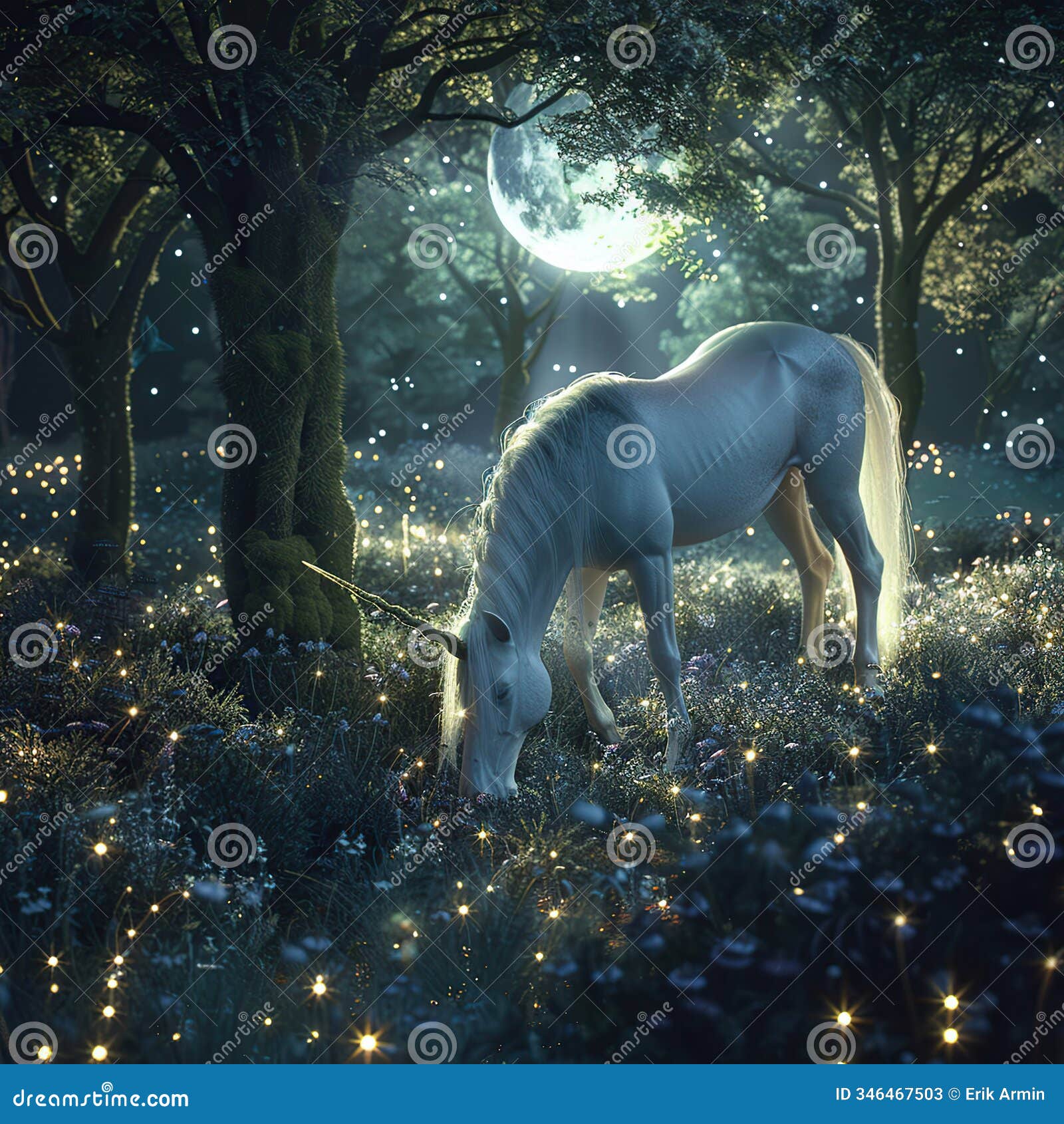 415 Enchanted Moonlit Forest: A Mystical And Enchanting Background ...